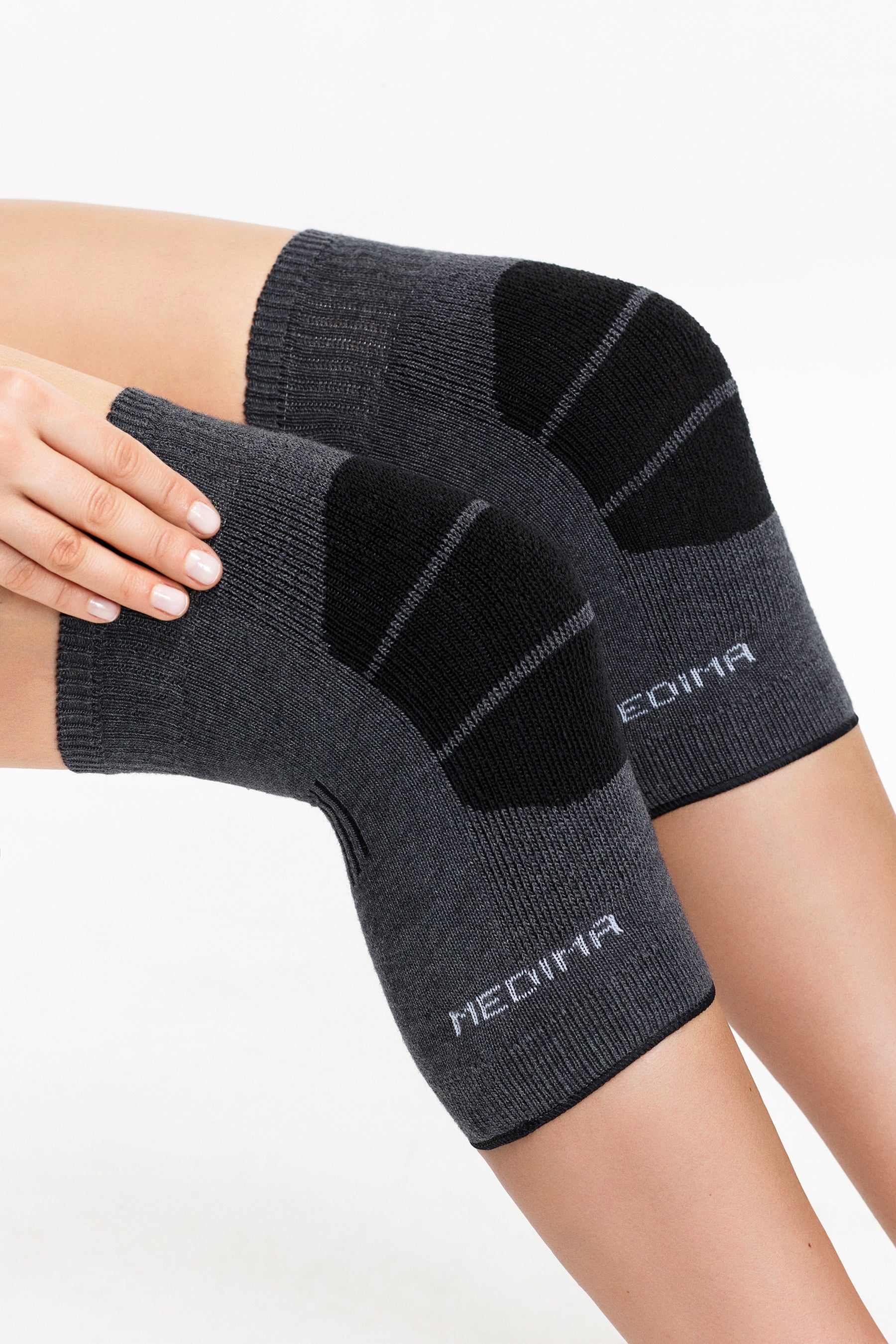 Kniewärmer mit Angora von Medima u. Ellenbogenwärmer im Medima Shop